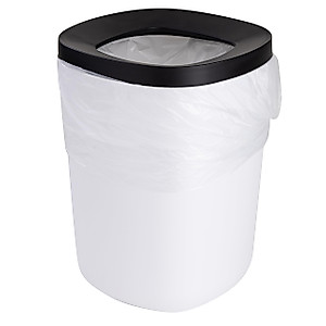 Bath Bliss 2 Piece Trash Can | Small Plastic | Space Saving | Removable Lid | Sleek | Great for Dorm | Office | Kitchen | Black & White | 2 Tone Waste Bin | 2 Pack