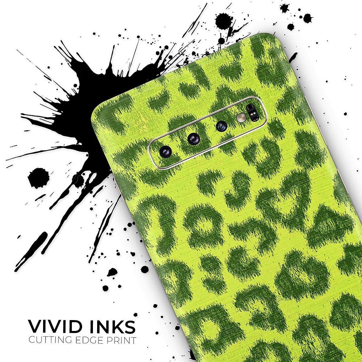 DesignSkinz Vibrant Green Cheetah Protective Vinyl Decal Wrap Skin Cover Compatible with The Samsung Galaxy S20 (Screen Trim & Back Glass Skin)