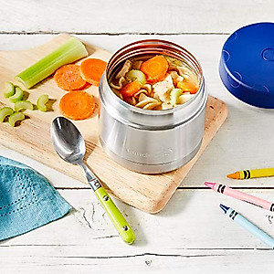 LunchBots 12oz Thermos Stainless Steel Wide Mouth - Insulated Thermos With Vented Lid - Keeps Food Hot or Cold for Hours - Leak-Proof Portable Thermal Food Jar is Ideal for Soup - 12 ounce - Navy