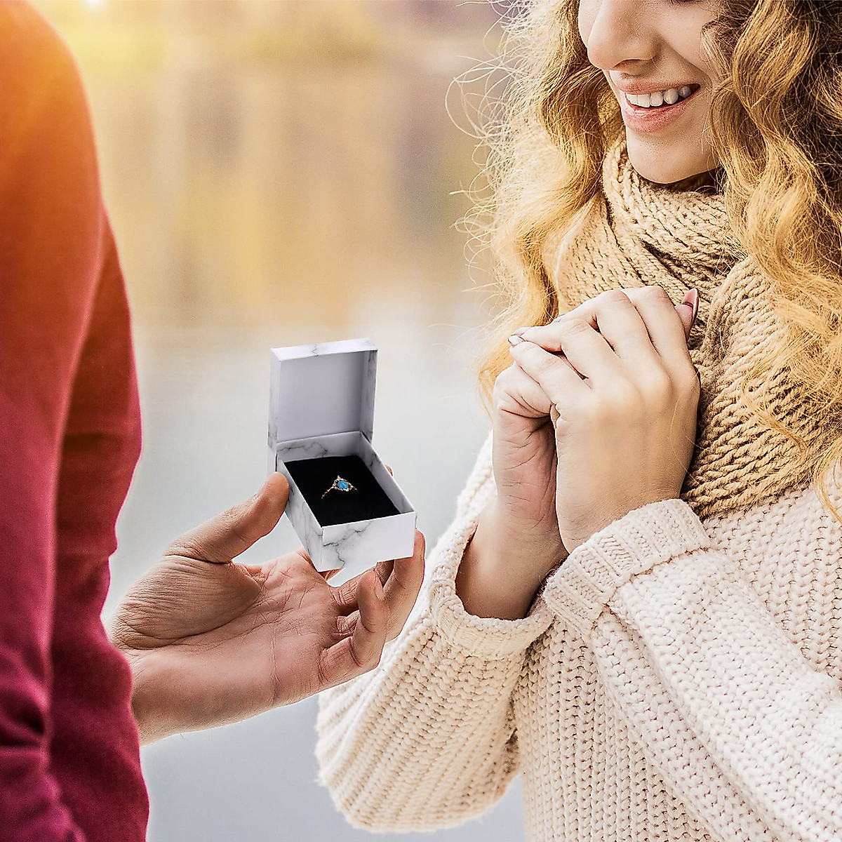 Thenshop Jewelry Gift Boxes Jewelry Packaging For Small Business Mini Cardboard Box Marble Gift Boxes For Bracelet Necklace Ring Wedding Birthday Mother Gift Wrapping (48 Pieces)