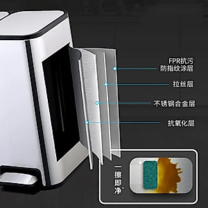 ZHUHW Tall Silent Storage Square Trash Waste Bin Recycling Outdoor Kitchen Accessories Garbage Bin