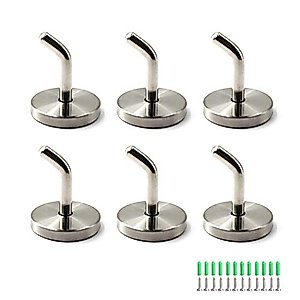 Stainless Steel Screw in Hooks for Hanging Plants Utensil Hooks for Kitchen Wall Mounted Coat Hook Display Hook (6 PCS Screws Included)