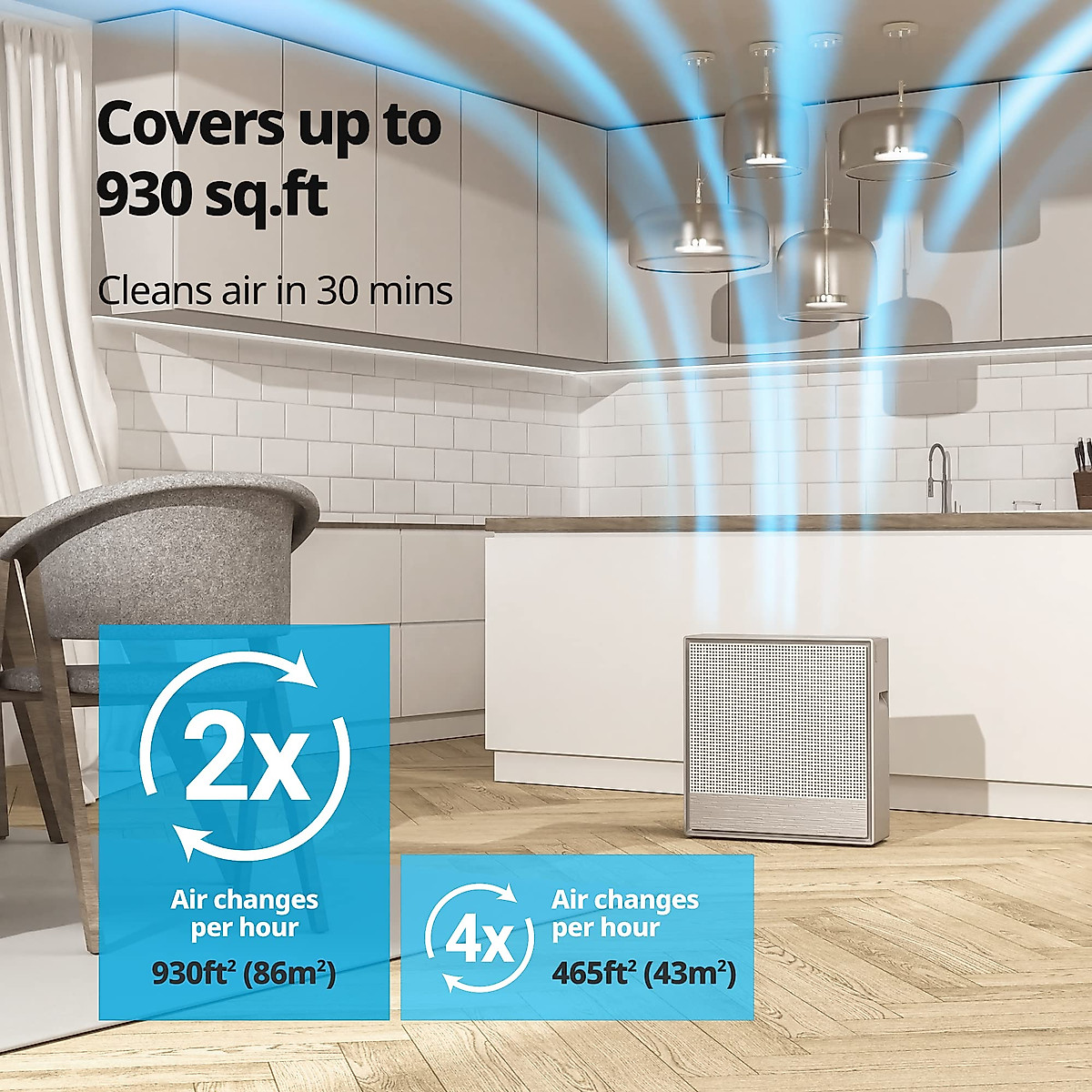 Coway Airmega 250S App-Enabled Smart Technology, Compatible With Amazon Alexa True HEPA Air Purifier, Covers 930 Sq.ft