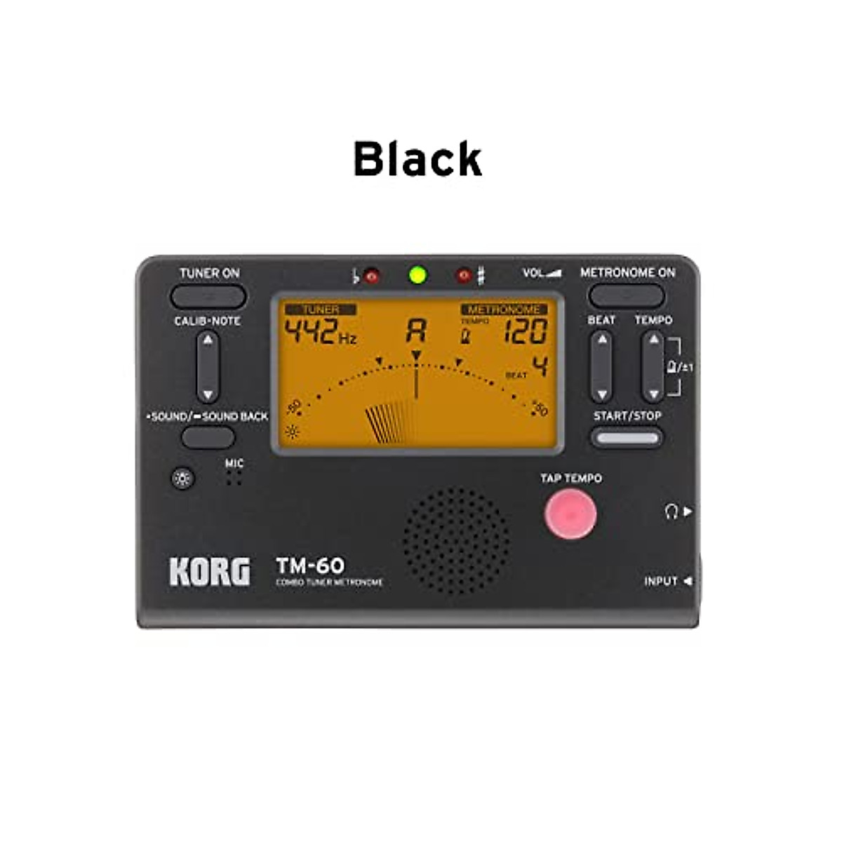 Korg TM60BK Tuner Metronome, Black
