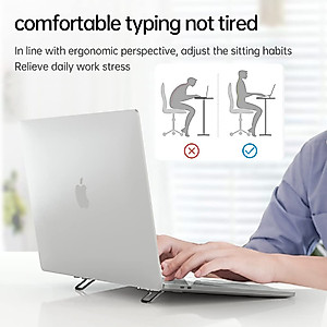 muchly Keyboard stand-2PCS,Portable Invisible Laptop Stand for with 2 Adjustable Angles for Desk,Mini Aluminum Cooling Pad,with MacBook Pro/Air, Lenovo, Surface (Black)