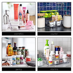 SIMPLEMADE 3-Tier Spice Rack Organizer - Versatile Storage Shelf for Kitchen, Bathroom, Bedroom & Office, Set of 1, Clear