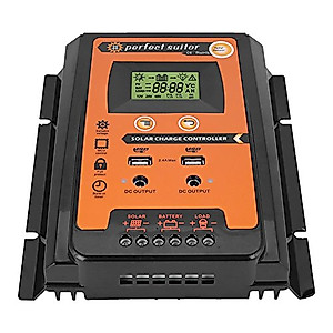 Charge Controller, Acouto 30A / 50A / 70A MPPT Charge Controller Solar Charge Regulator 12V/24V Solar Panel Charge Battery Regulator Dual USB LCD Display (50A)