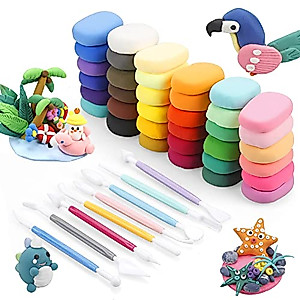Yoimisk Air Dry Clay Kits - 36 Colors Ultra Light Magic Modeling Clay, Safe & Non-Toxic, Great Gift for Kids
