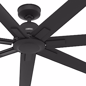 Hunter Fan 72 Inch Black Ceiling Fan with 7 Blades, Indoor/Outdoor Ceiling Fans for Porch, Farmhouse, Bedroom, Living Room (Renewed)