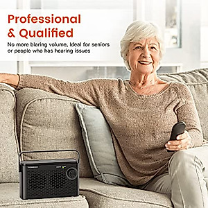 Tosima TV-8000 Wireless Speaker for TV, Easy Control Portable TV Soundbox for Hard of Hearing, Elderly Parent,Rechargable 8 Hours Battery, AUX3.5mm, 2.4G RF Transimitter 100Ft Range