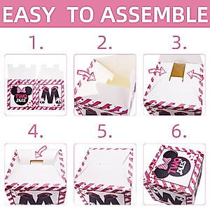 2nd Birthday Party Favors Balloon Boxes Supplies for Baby, Girls 3Pcs Pink Mouse Theme Two Year Old Balloon Boxes, TWO' Letters Balloon Arch Kit for Party Decorations