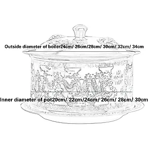 Chafing Dishes China Mongolian Multi-person Hot Pot, Pure Copper Concentrated Beijing Meat Hot Pot, Environmentally Friendly And Hygienic, Suitable For Family Dinner (Color : Brass, Size : 20cm)