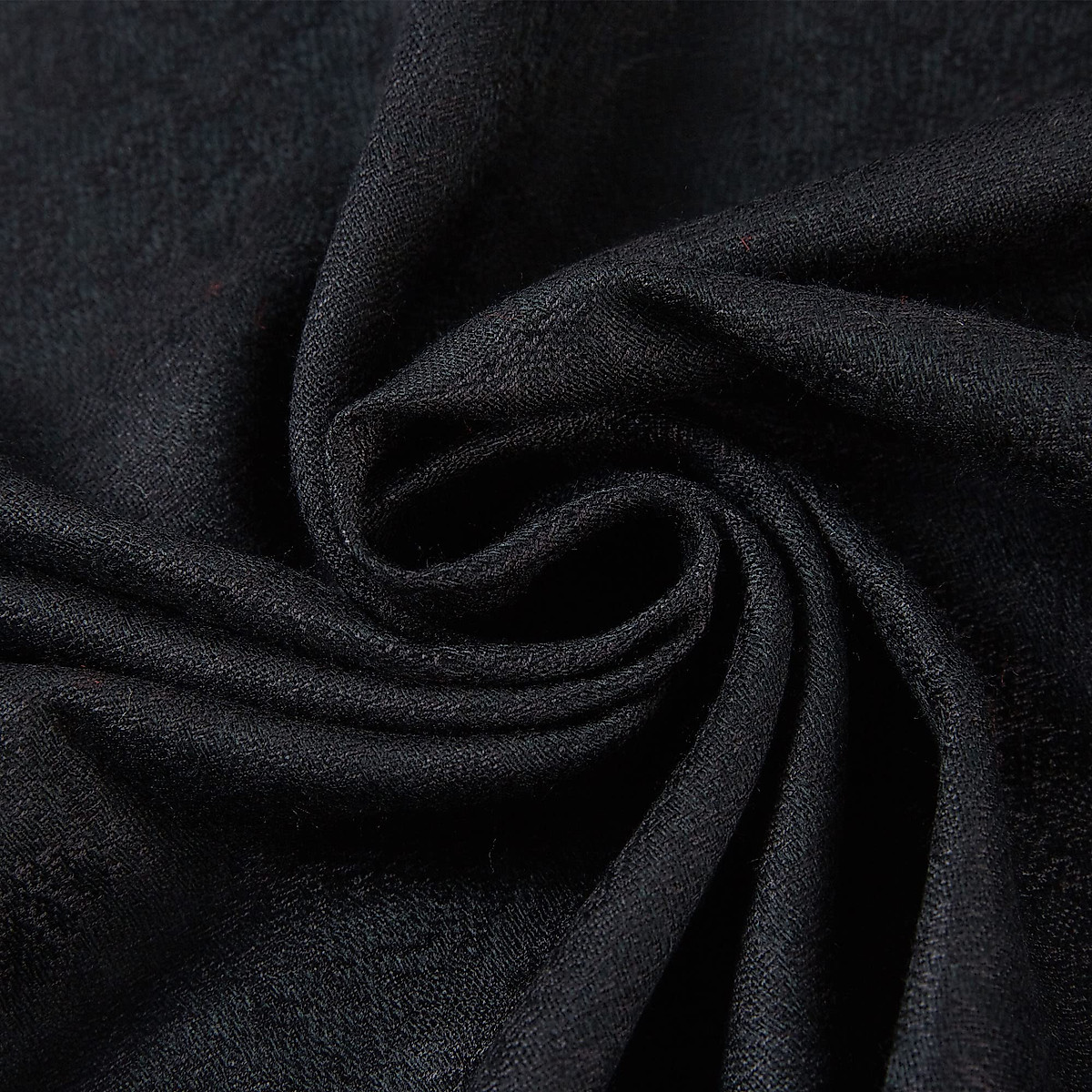 Paisley Pashmina Silk Scarf Shawl Jacquard Cashmere Wrap Stole Two Tones Reversible (Black)