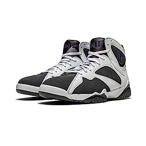 Men's Jordan 7 Retro Flint White/Flint Grey-Black-Varsity Purple (CU9307 100) - 10