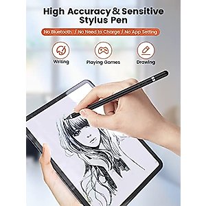 【High Sensitivity & Fine Point】Stylus Pen for iPad【Drawing & Writing Friendly】【Universal Capacitive】for iPhone/iPad/Android and Other Touch Screens