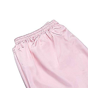 GAESHOW Satin Pajamas for Women, Silk Pajama Set with Shorts Short Sleeve Two Piece Pj Sets Button-Down Sleepwear Loungewear S~3XL Pink
