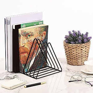 Mr. Pen- Triangle Wire Magazine Holder, 9 Slots, 2 Pack, Triangle Desk Organizers, Metal Wire Magazine Holder, Vinyl Holder, Magazine Holder for Desk, Vinyl Record Organizer, Vinyl Rack, Magazine Rack