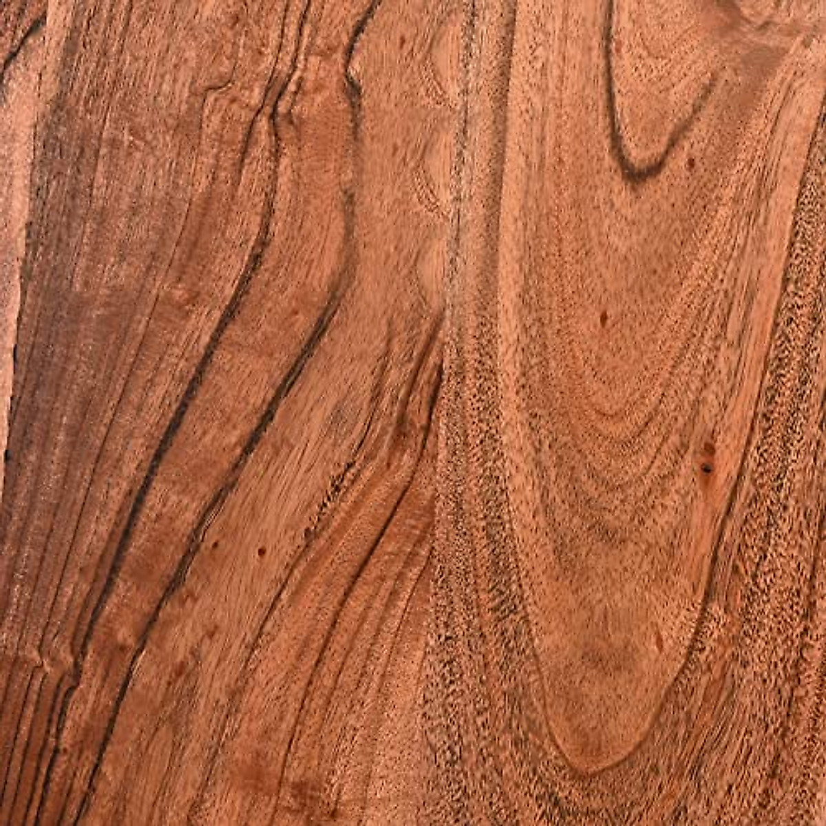 The Urban Port 23-Inch Handcrafted Drum Side Accent Table with a Multifaceted Diamond Cut Design, Natural Brown Acacia Wood