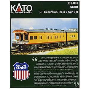 Kato USA Model Train Products N Scale Union Pacific Excursion Train 7-Car Set