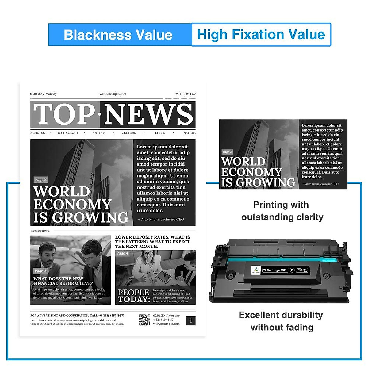 TRUE IMAGE Compatible Toner Cartridge Replacement for Canon 057H 057 CRG-057H Work with ImageCLASS MF445dw LBP226dw LBP227dw LBP228dw MF448dw MF449dw LBP226 MF445 Printer Ink (Black, 1-Pack)