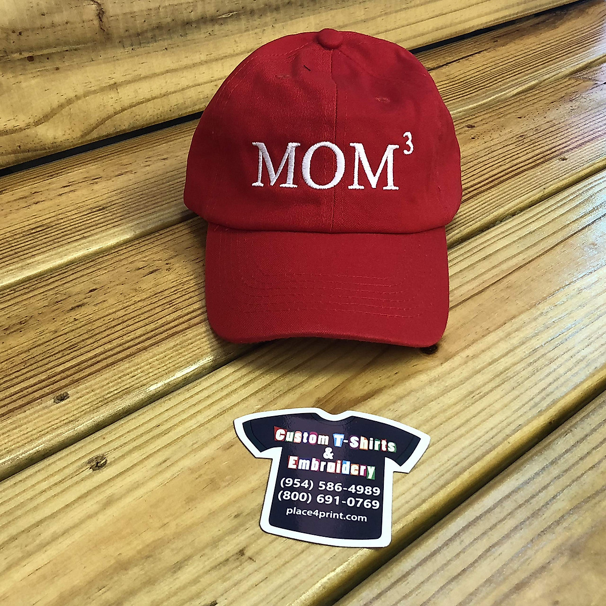 PLACE4PRINT Soft Baseball Cap Custom Personalized Text Cotton Dad Hats for Men & Women. Embroidered Your Text (Red)