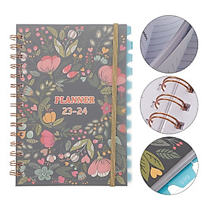 Cabilock 2023 Agenda Book Spiral Notepad Note Taking Notebook Work Notepad Floral Note Pads Planner Notebook Writing Journal Notebook Note Supplies Office Accessory Time Management Notepad