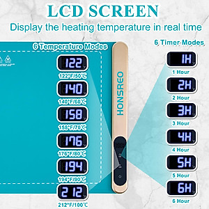 HONSREO Electric Warming Tray, Silicone Heating Mat with 6 Temperature Modes and 6 Timer Settings Auto Shut-Off, Portable Foldable Roll Up Food Warmer Pad for Parties Gatherings, Home Everyday Use