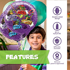 Teenage Mutant Ninja Turtle Balloons | 2 Pack | TMNT Ninja Turtle Party Decorations and Supplies | Sticker