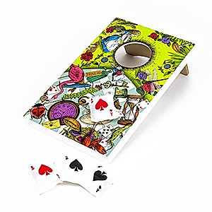 Professor PUZZLE Down The Rabbit Hole - Alice in Wonderland Themed Corn Hole Game/Bean Bag Toss Game