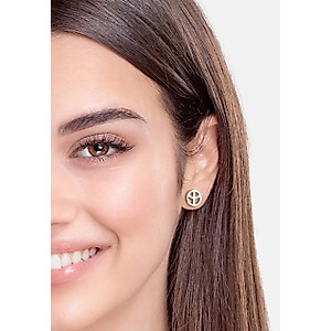 SOFIA MILANI - Solid 925 Sterling Silver Earrings for Women - Peace Hippie Stud Earrings - 20756