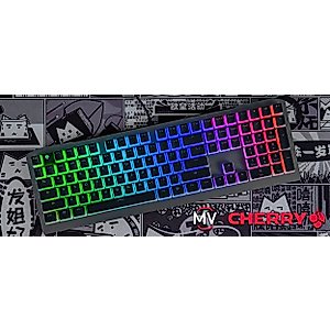 Cherry MV 3.0 Viola Wired Mechanical Gaming Keyboard. RGB Backlight with Cross Linear Viola Switches. from The Makers of The MX Switch. (Black)