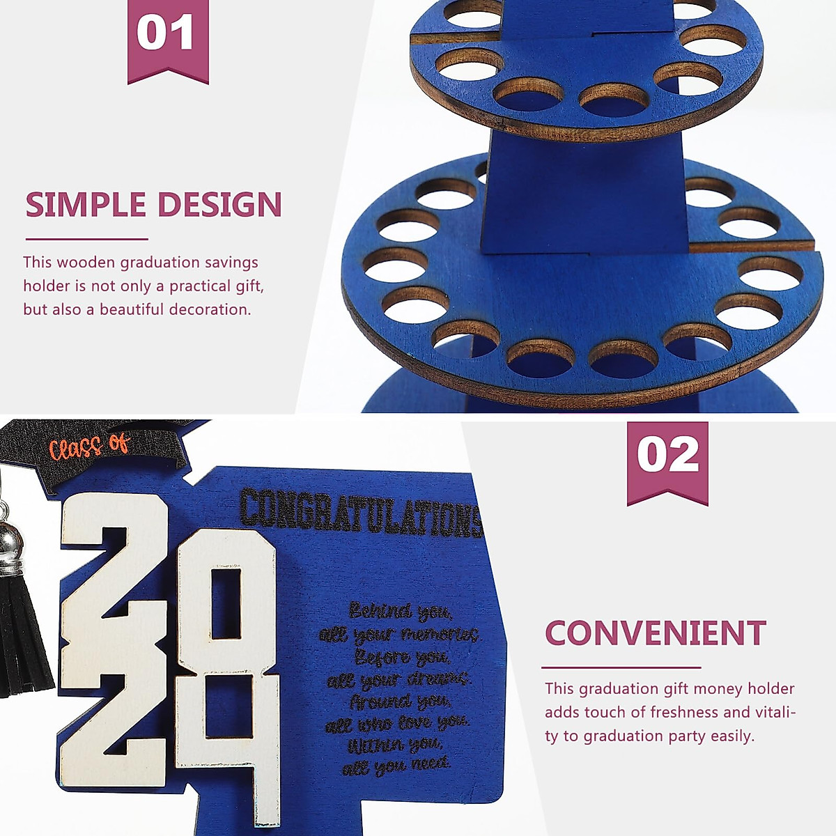 Luxshiny Graduation Party Wooden Money Holder Graduation Money Holder Graduation Decor Wooden Graduation Money Holder Money Holder Party Ornament Grad Ornament