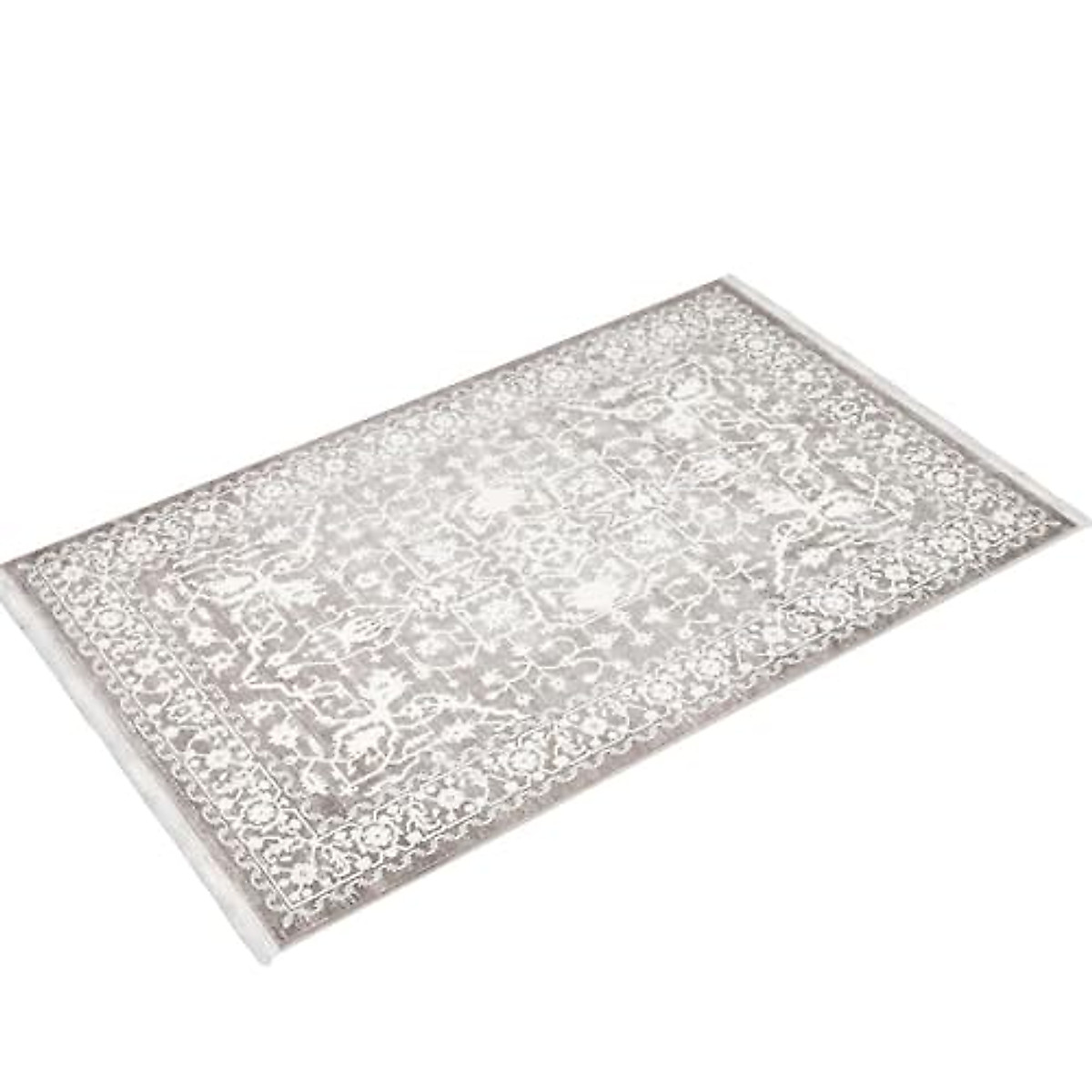 Unique Loom Traditional Classic Intricate Design with Distressed Vintage Detail, Area Rug, 5 ft x 8 ft, Gray/Ivory