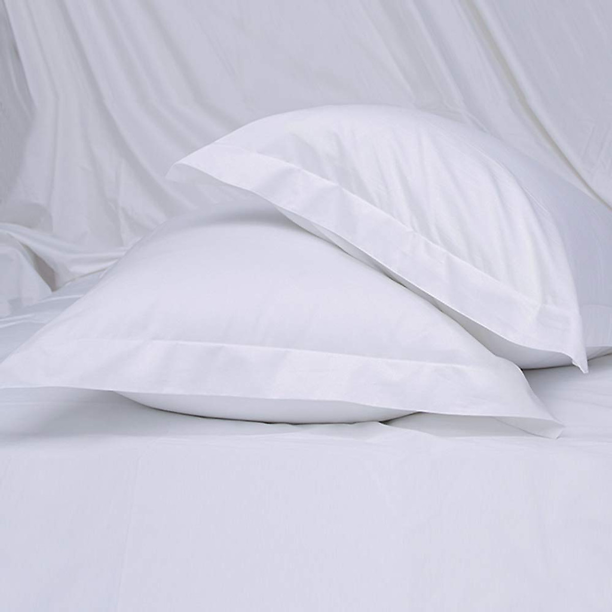 FLXXIE Microfiber European Pillow Shams Set of 2, Fade, Wrinkle and Shrinkage Resistant Soft Pillow Covers with Envelope Closure Euro Sham Covers (White, 26x26 Inches)