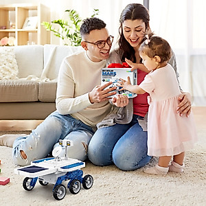 MDGZY DIY Toy Car Solar Mars Exploration Car Science Building Toys Kit, Solar Power Vehicle STEM Toys for 6 7 8 9 10 Year Old Boys Girls, Educational Gift for Kids & Teens