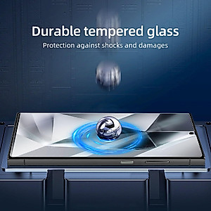 NEW'C 3 Pack Designed for Samsung Galaxy S24 Ultra (No for S24/S24 Plus) Screen Protector Tempered Glass,Case Friendly Scratch-proof, Bubble Free, Ultra Resistant
