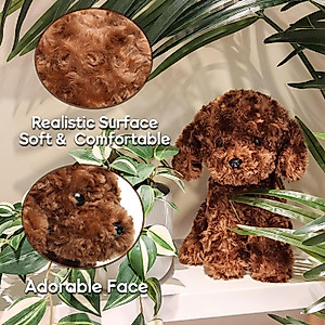 WEIGEDU Labradoodle Plush Toy, Fluffy Red Poodle Stuffed Animal, 12.6" - Perfect for Kids, Babies, Birthday