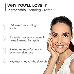 Bioderma Pigmentbio Foaming Face Cream - Brightening and Moisturizing Cleanser - Face Exfoliator for Skin Prone to Visible Spots