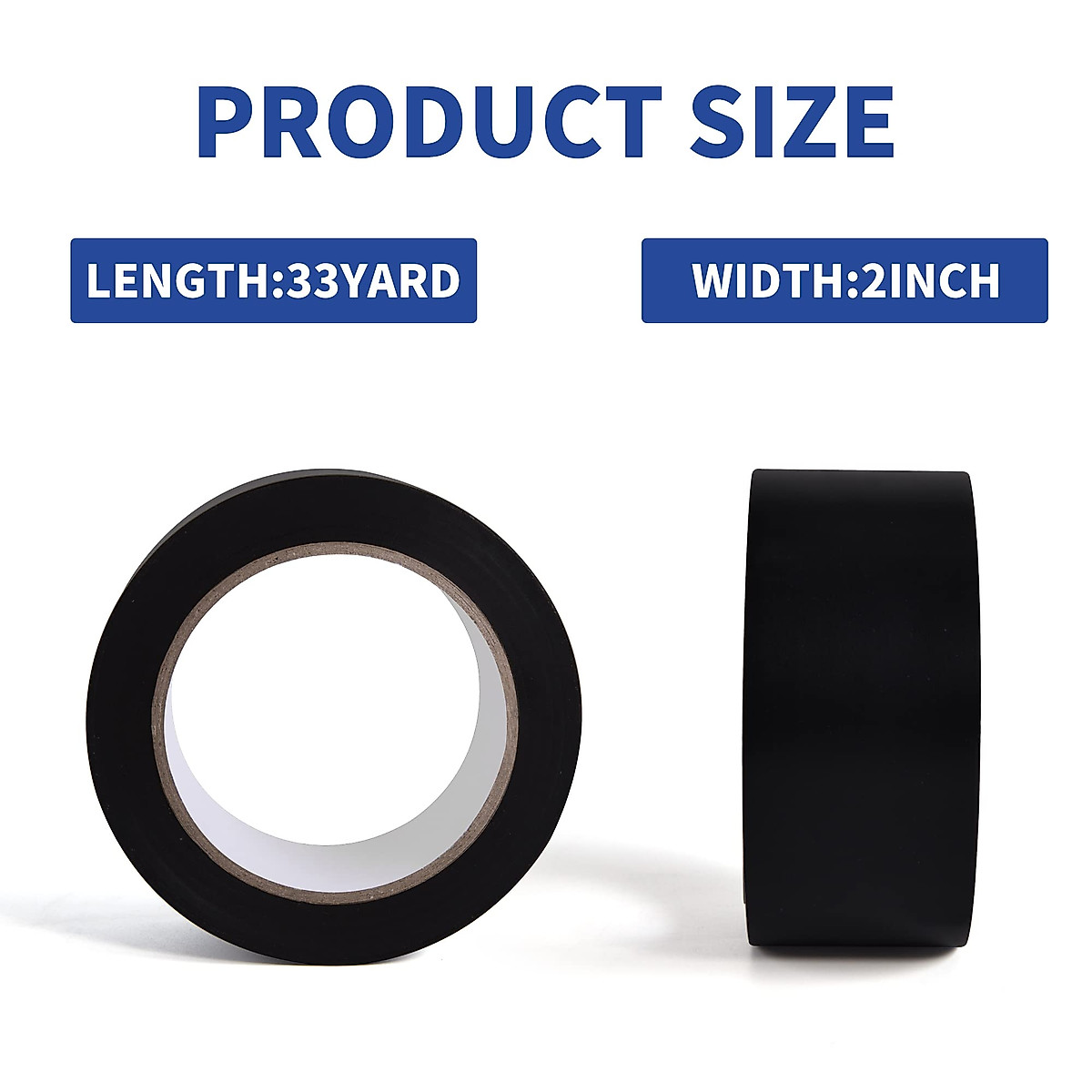 TAPEBEAR Corrosion Protection Pipe Tape, Wrap Pipe Tape for Drain Pipe, Metal Electrical Outdoor Underground Pipe, Waterproof PVC Black Tape, Duct Anti-Corrosion and Protection, 2Inch X 33Yard