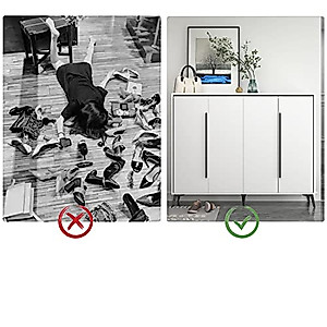 AGOTENI Shoe Cabinet with 4 Doors & 4 Tier Shelves for Entryway, Modern Shoe Storage Cabinet, Freestanding Shoe Rack Storage Organizer (55.1”W x 13.8”D x 37.4”H)