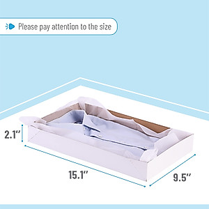 MPFY- White Shirt Gift Wrap Boxes with Tissue Paper and Wrapping Band,10 Pack, White, 15”x9.5"x2", Gift Box, Gift Boxes with Lids, Gift Boxes for Presents, White Box, Box for Gift, Wedding Gift Box