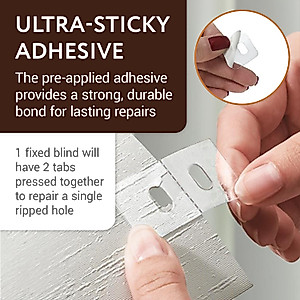 Impresa Clear Vertical Blind Repair Tabs - 50 Clear, Stick-On Tabs (25 Sets) with 2 Alcohol Wipes - Great for Sliding Door, Window, Patio Blinds - Simple Blind Fixing Solution