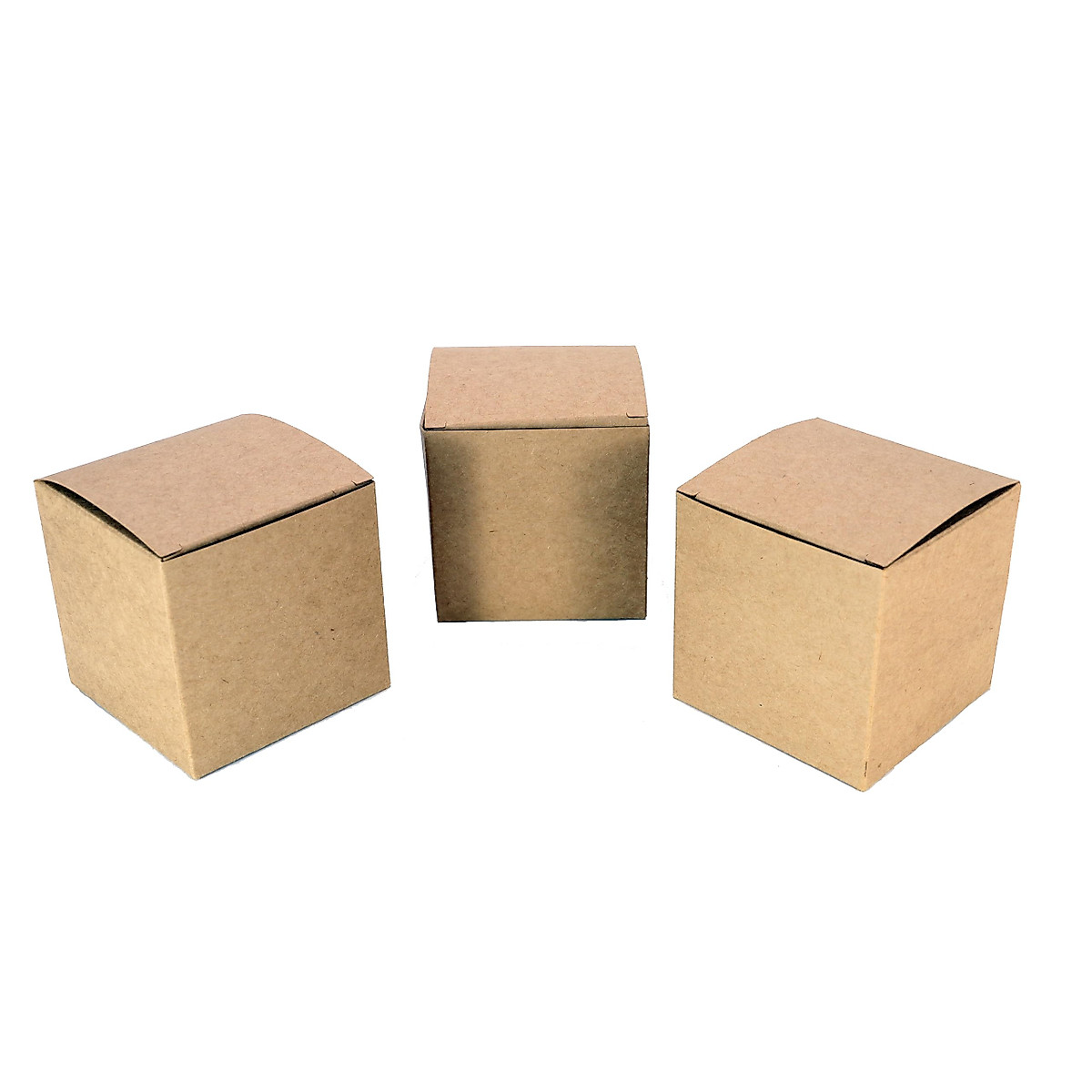 Oletx 25 Pcs Brown Paper Gift Boxes, Small Candy Boxes Bulk, 3x3x3 inch Gift Box with Lids, Goodie Treat Boxes for Party Favors, Birthday Gifts, Wedding Gifts