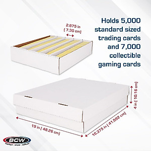 BCW Super Monster 5 Row Trading Card Storage Box | 5 ct | Holds 5000 Standard Trading Cards & 7000 Gaming Cards | Card Storage Box for Basketball, Football, MTG, Pokemon | Baseball Card Storage Box