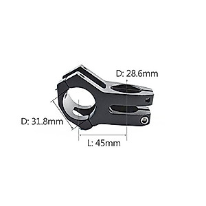 Bike Stem 31.8 × 45mm WAKE Mountain Bike Stem Bicycle Handlebar Stem Suitable for BMX MTB Road Bike (Aluminum Alloy, Adjustable, Black)