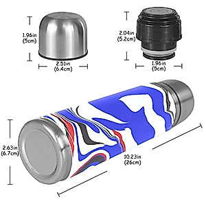 Stainless Steel Leather Vacuum Insulated Mug Abstract Texture Thermos Water Bottle for Hot and Cold Drinks Kids Adults 16 Oz