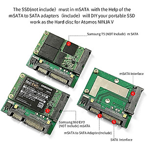ANDYCINE Lunchbox mSATA to SATA Adapter DIY Magnalium Case for mSATA SSD T5 1TB/2TB Compatible for Atomos Ninja V,Ninja V+,Ninja Flame,Ninja Inferno,and Shogun Inferno