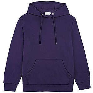 BETTERCHIC Men's Hooded Sweatshirt Long Sleeve Soft Brushed Fleece Hoody Classic Drawstring Pullover Hoodie (NAVY,XL
