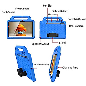 Shockproof Case for 11-inch Samsung Galaxy Tab S9/S8/S7, Galaxy Tab S9 FE 2023 Case, Techcircle EVA Foam Handle Stand Protective Case with Shoulder Strap & Elastic Hand Strap Rugged Kids Cover, Rose