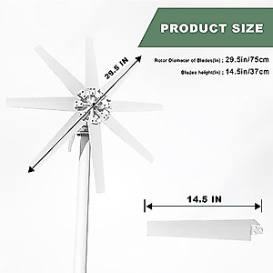 Smaraad 600W 24V Wind Turbine Generator, Wind Generator Kit with Charge Controller, Wind Power Generator for Marine, RV, Home, Windmill Generator Suit for Hybrid Solar Wind System